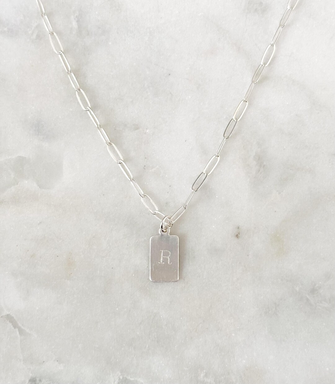 Custom Initial Paperclip Necklace, 14K Gold Filled Letter Necklace ...