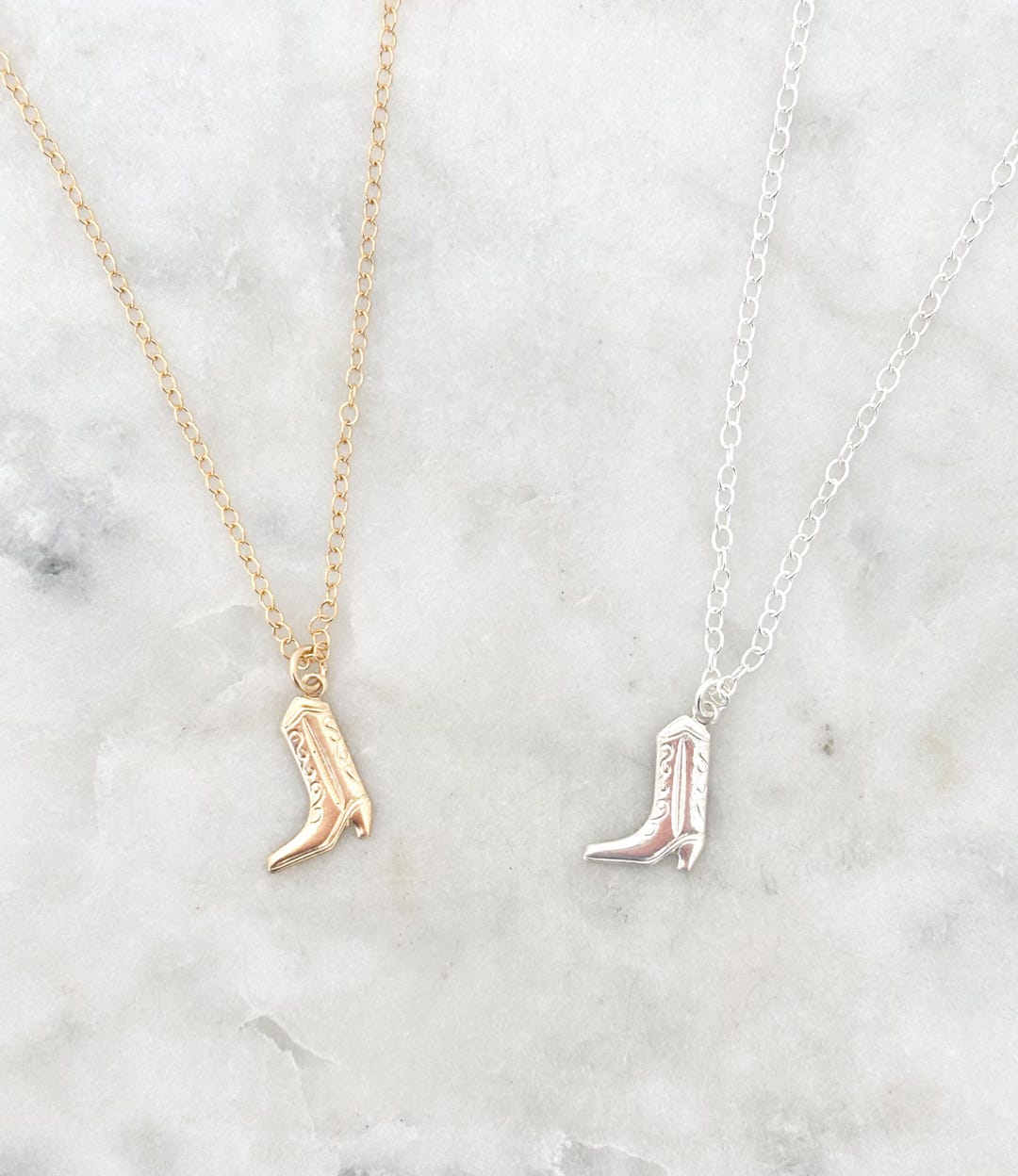 Cowboy Boot Necklace, 14k Gold Filled, Sterling Silver, Western Jewelry ...