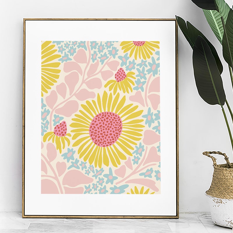 Pink Boho Wall Art - Etsy