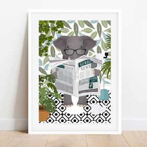 Elephant on Toilet Bathroom Prints, Animal on Toilet Fun Bathroom Wall ...