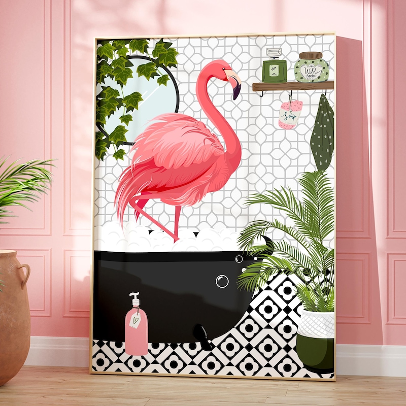 Flamingo Bathroom - Etsy