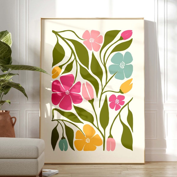 Modern Flower Print - Etsy