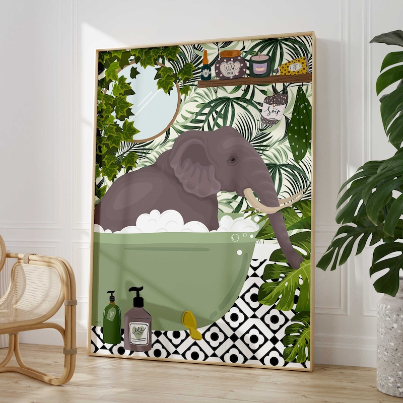 Boho Wall Art Elephant - Etsy UK