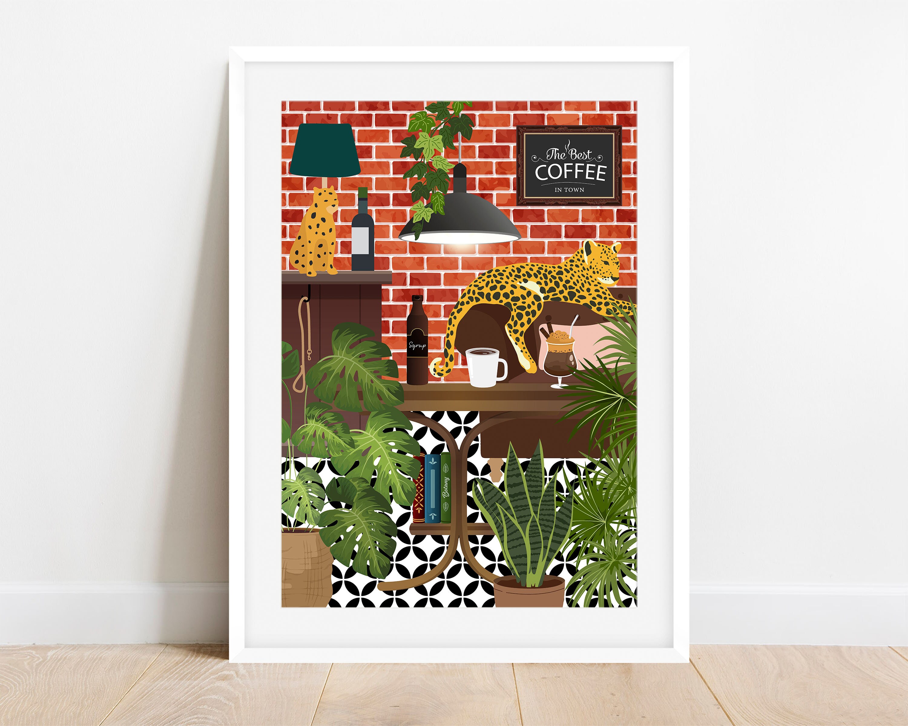 Coffee Bar Print Coffee Shop Backdrop Leopard Print Coffee | Etsy