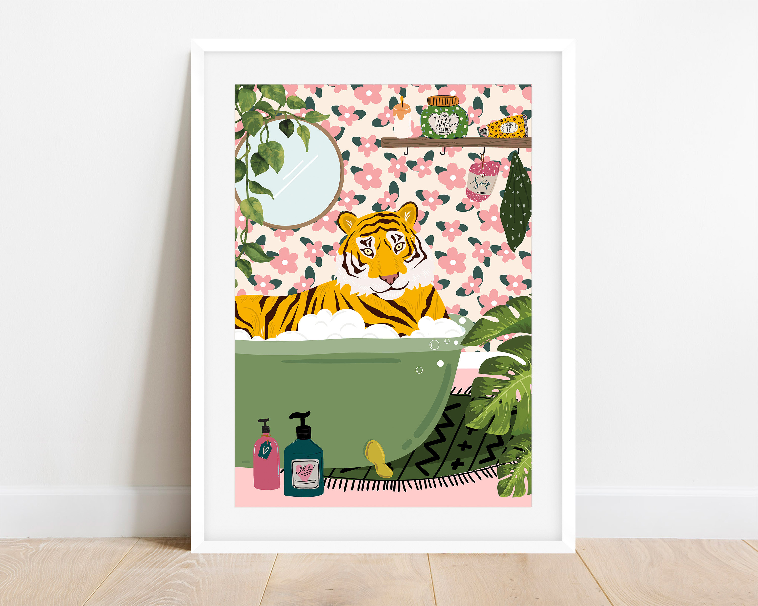 Tiger in Bath Bathroom Art Print Maximalist Animal in Bathtub - Etsy ...