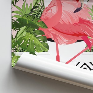 Pink Flamingo on Toilet Bathroom Print, Animal on Toilet Cloakroom Wall ...