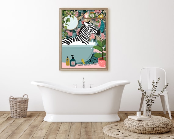 Bathtub Zebra Bathroom Themes