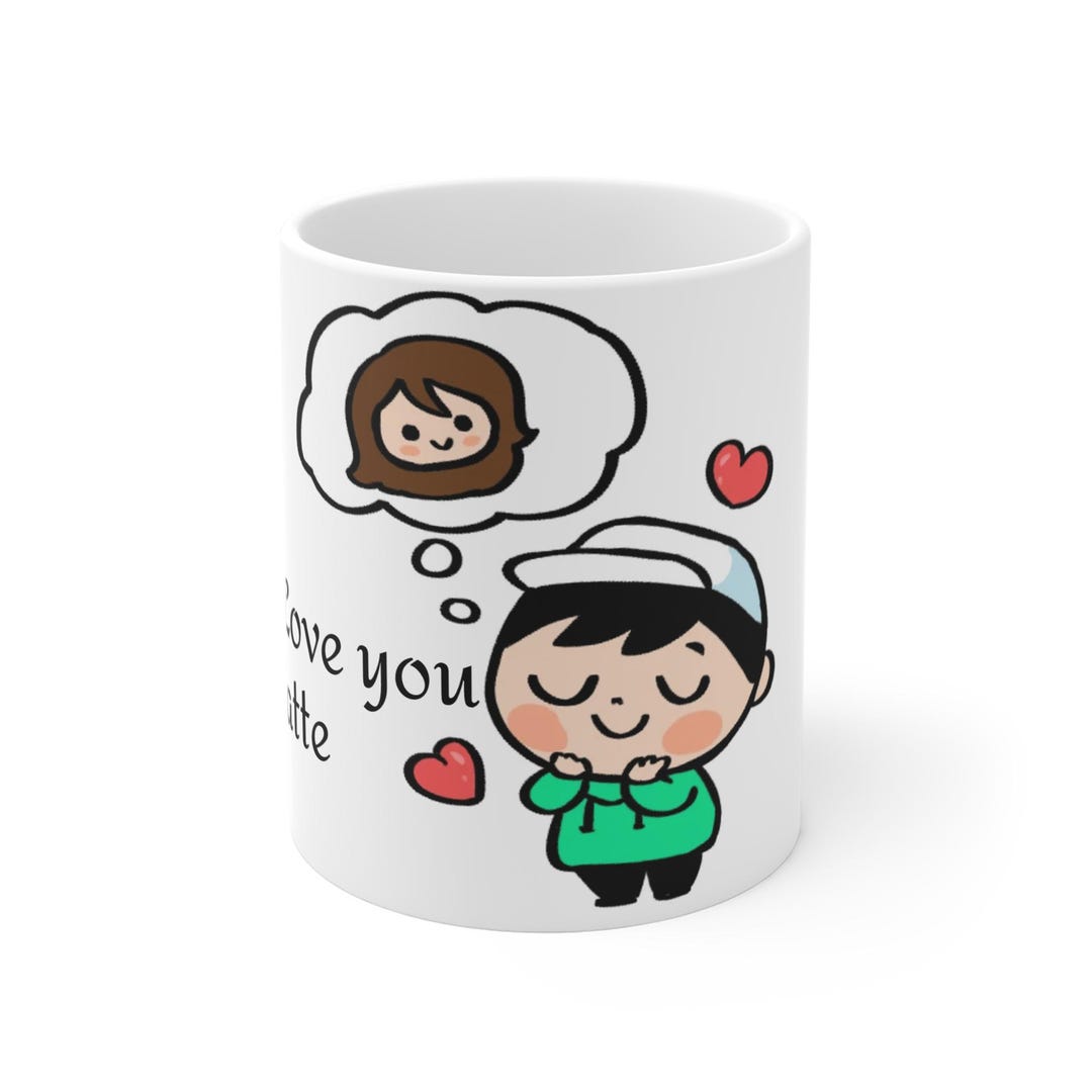 I Love You A Latte Mug | Cute Couple Coffee Illustration - Etsy