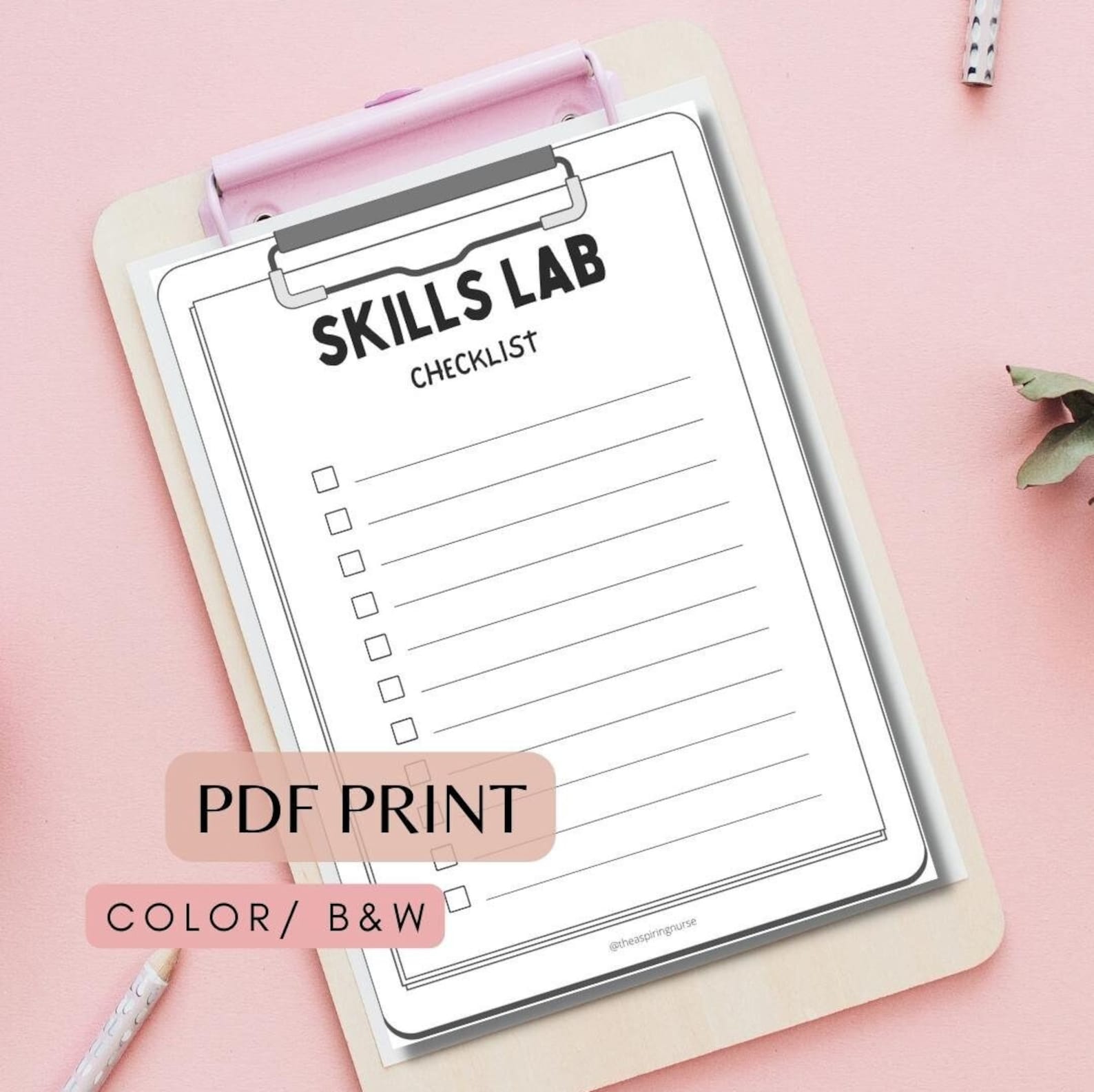 Nursing School Checklists, Clincal Checklist, Theory Checklist, Skills ...