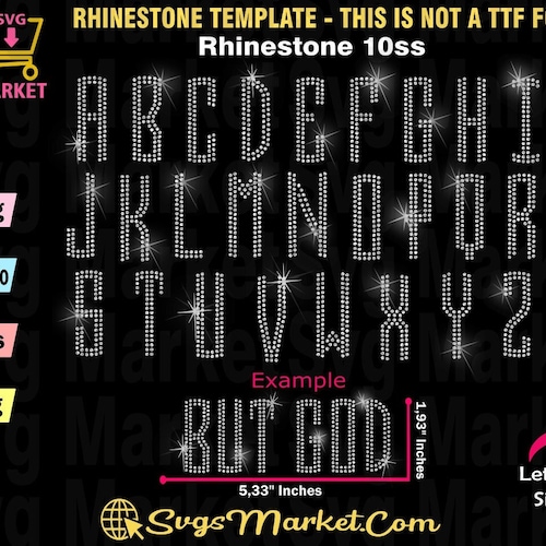 Rhinestone Template Svg Letters Alphabet Rhinestone Svg for - Etsy