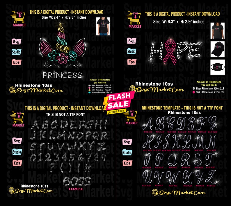 Bundle Rhinestone Template Svg, Rhinestone Ss10 Svg,mega Bundle ...