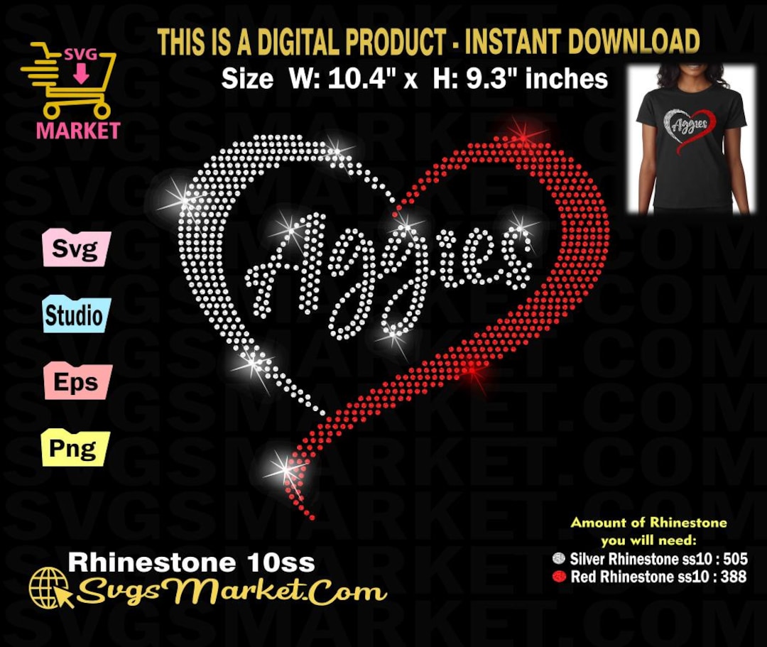 Aggies Rhinestone Template Svg, Love Aggies Rhinestone Template Svg ...