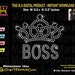 Boss With Crown Rhinestone Template Svg for Cricut - Etsy