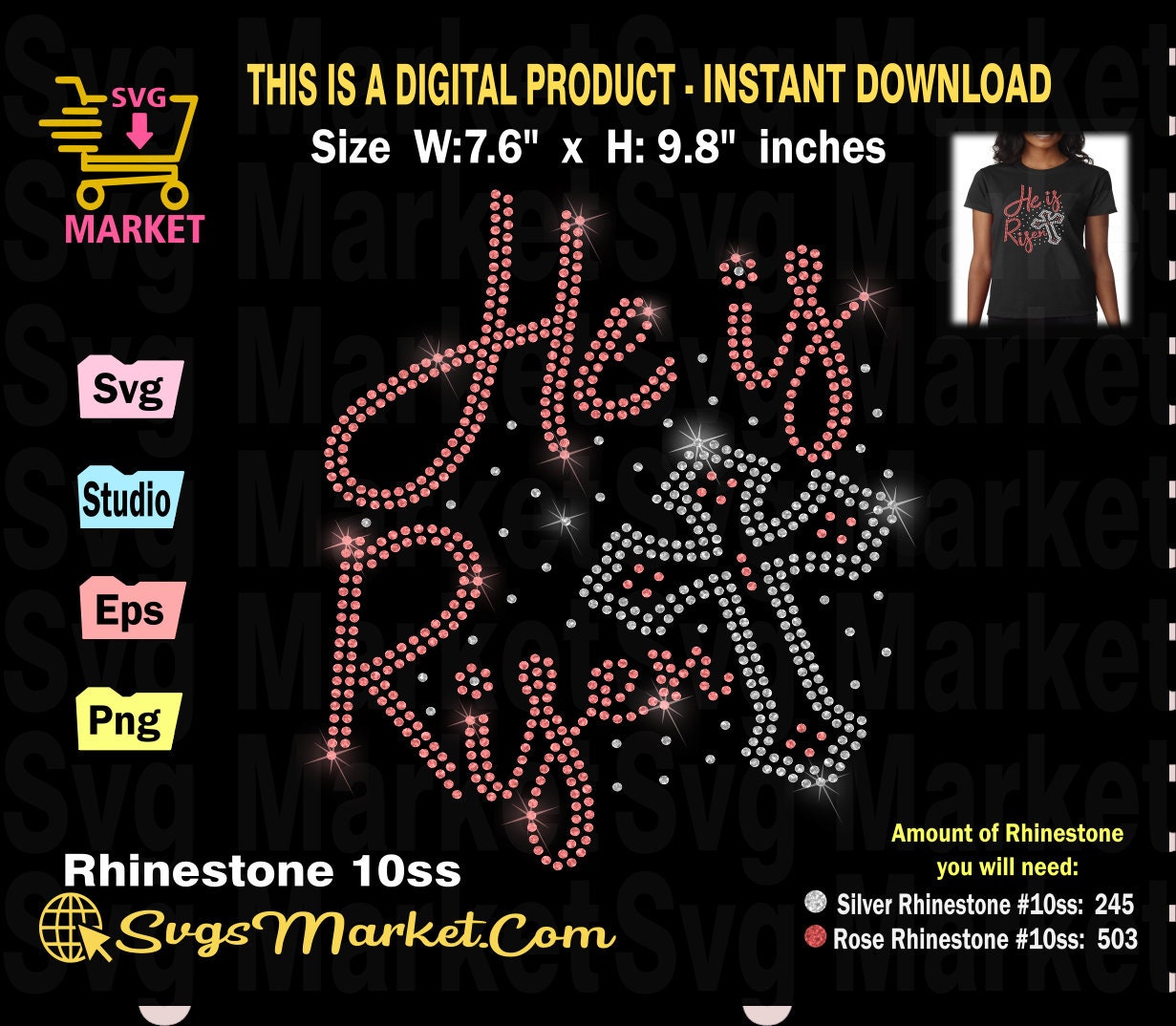 Rhinestone Template Svg Religious Bundle Woman of Faith - Etsy