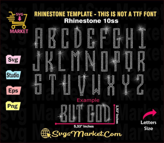 Rhinestone Template Svg Letters Alphabet Rhinestone Svg for - Etsy