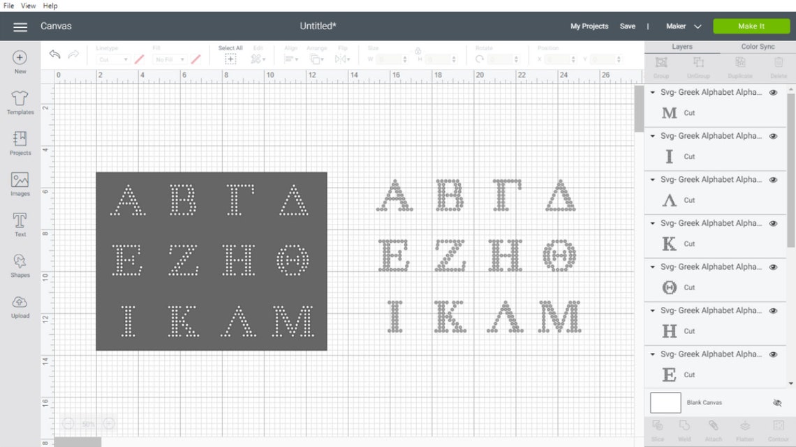 Greek Alphabet Rhinestone Template Svg Greek Letters | Etsy