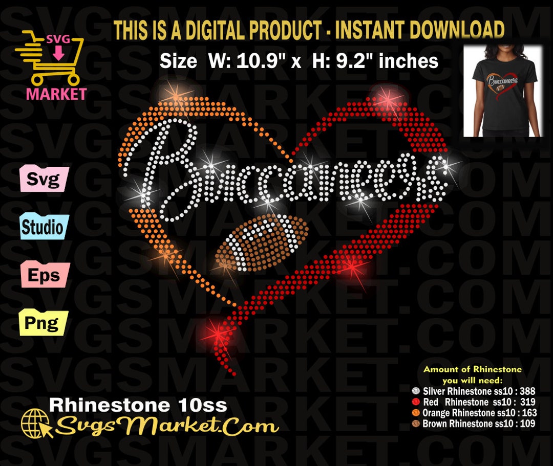 Buccaneers Football Team Rhinestone Download, Buccaneers Rhinestone ...