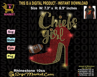 Chiefs Instant Download Rhinestone Template, Chiefs Football Team ...