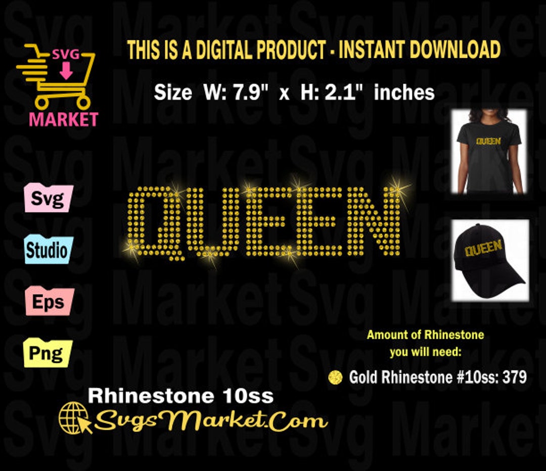 Queen Rhinestone Template Svg, Queen Rhinestone Svg, Queen Svg ...