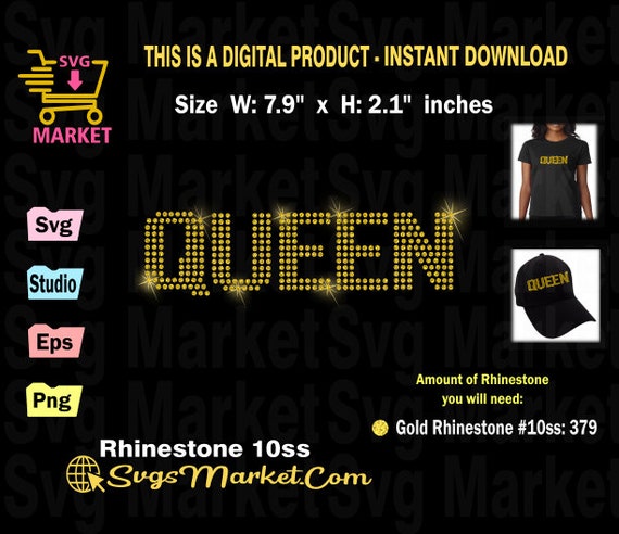 Queen Rhinestone Template Svg Queen Rhinestone Svg Queen Svg | Etsy