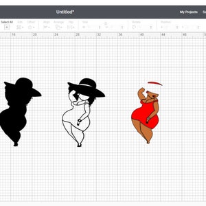 Black Woman Svg, Curvy Woman Svg, Queen Diva Plus Size Svg for Cricut ...