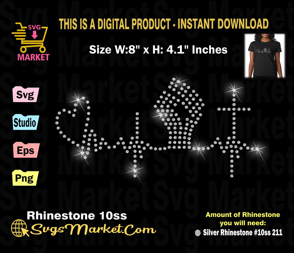 Rhinestone Template Svg Religious Bundle Woman of Faith | Etsy