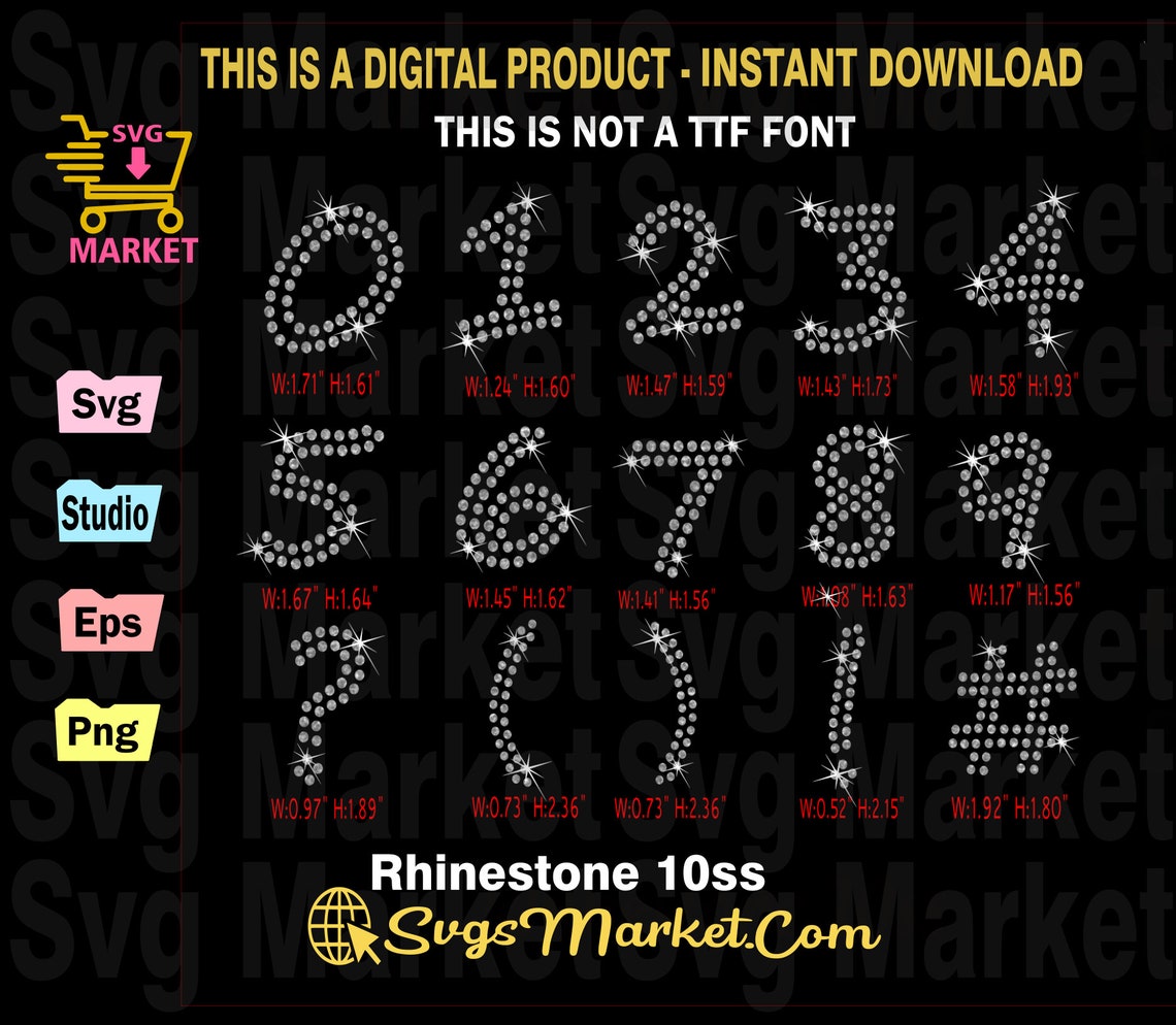Rhinestone Template Svg Cursive Letters, Font Rhinestone Svg for Cricut ...