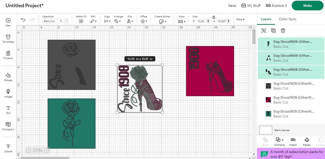 Since 1908 Rhinestone Template Svg for Cricut, Silhouette, Woman 1908 ...