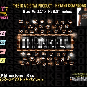 Instant Download Rhinestone Template Leopard Print Thankful, Thankful ...