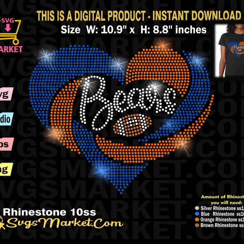 Chicago Bear Rhinestone - Etsy