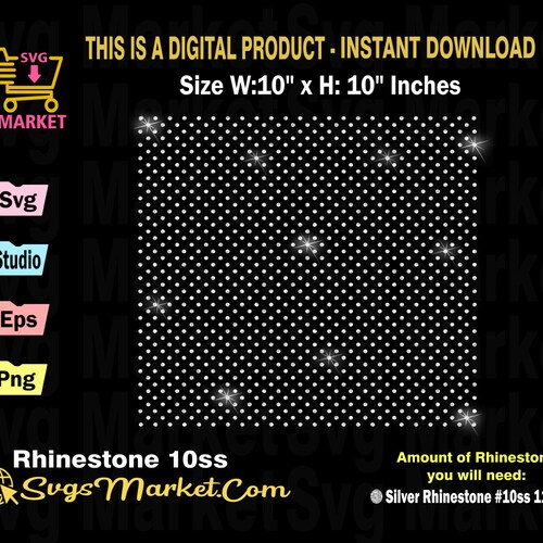 Pattern Rhinestone Template Svg Ss10rhinestone Template - Etsy