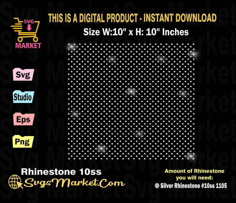 Pattern Rhinestone Template Svg Ss10,rhinestone Template Pattern for ...