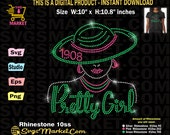 Instant Download Rhinestone Template Svg Pretty Girl 1908 for - Etsy