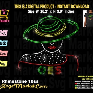 OES Rhinestone Template Svg, Rhinestone Ss10 Svg, Woman Rhinestone ...