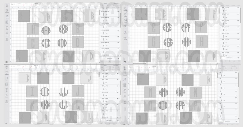 Rhinestone Template Svg Monogram, Monogram Rhinestone Svg for Cricut ...