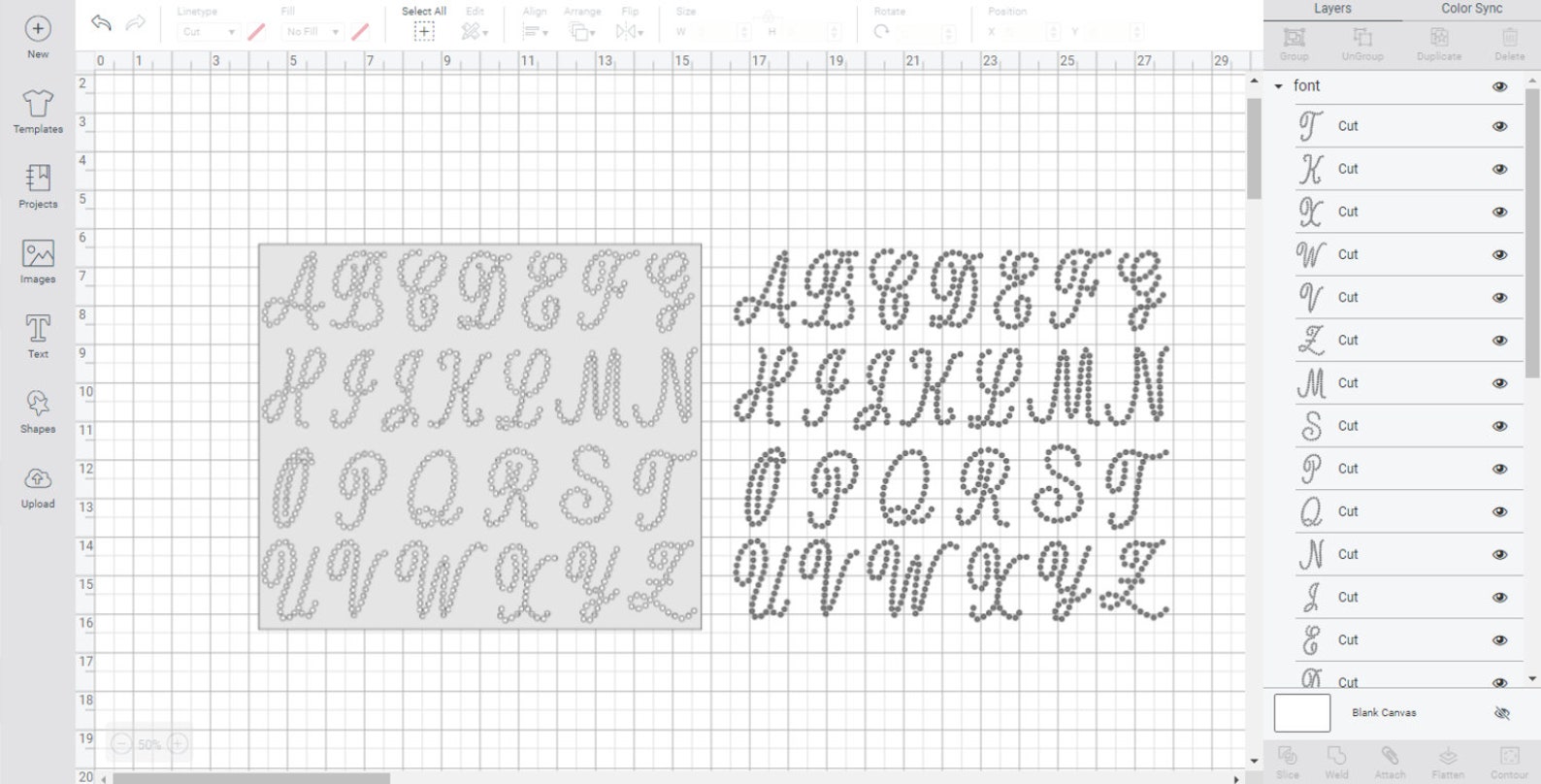 Rhinestone Template Svg Cursive Letters Font Rhinestone Svg - Etsy