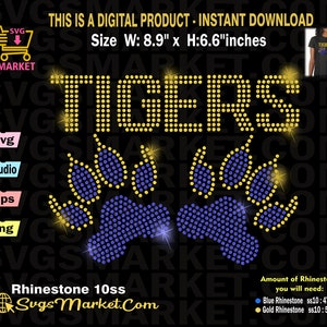 Tiger Svg Rhinestone Template Instant Download, Tiger Rhinestone ...