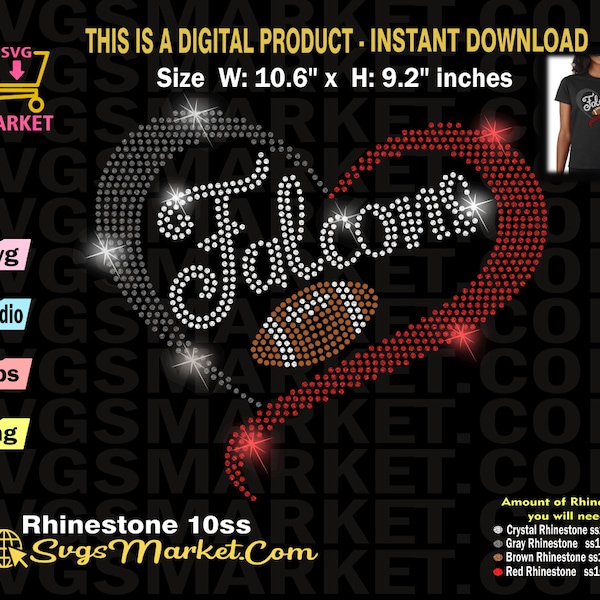 Rhinestone Falcons Template - Etsy