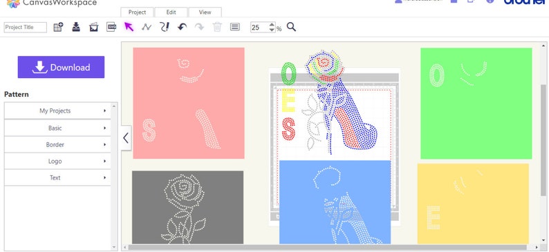 OES Rhinestone Template Svg, Oes Rose Heel Rhinestone Ss10 Svg ...