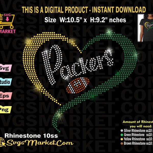 Packers Rhinestone - Etsy