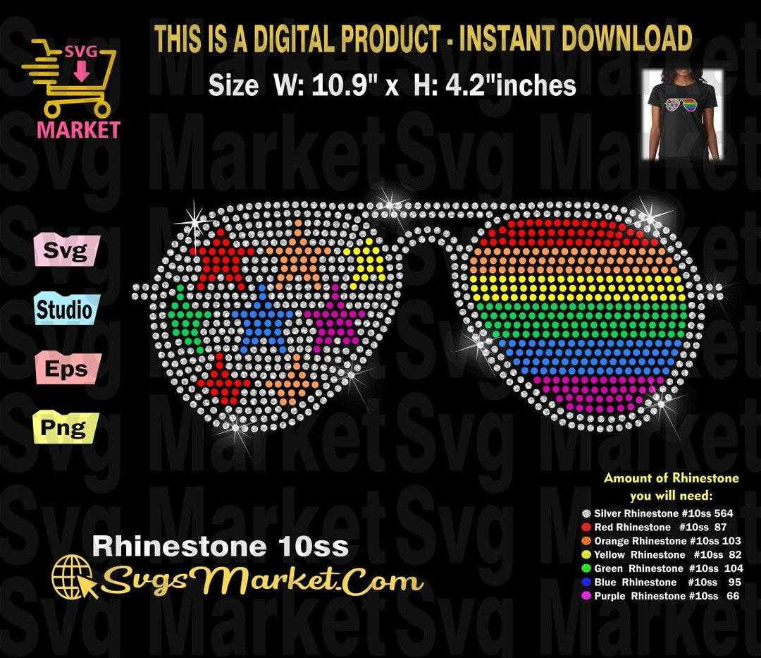Pride LGBTQ Rhinestone Template Svg for Cricut,silhouette,glasses ...