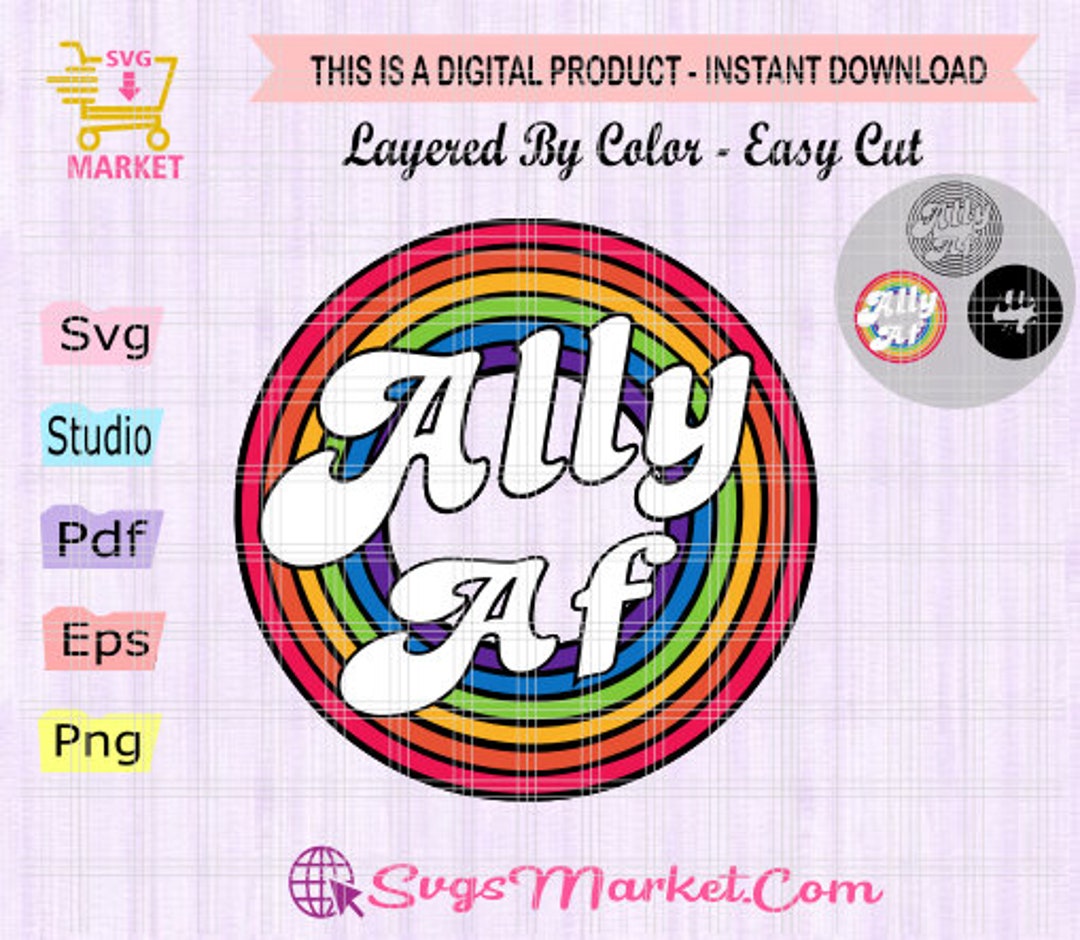 Ally AFF SVG, Lgbt Svg, Gay Svg, Gay Pride Svg, Rainbow Pride Svg ...