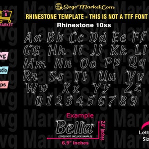 Rhinestone Template Svg Letters, Font Rhinestone Svg for Cricut ...