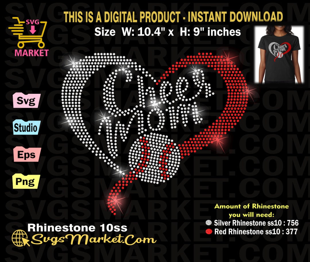 Instant Download Rhinestone Template Baseball Svg, Baseball Rhinestone ...