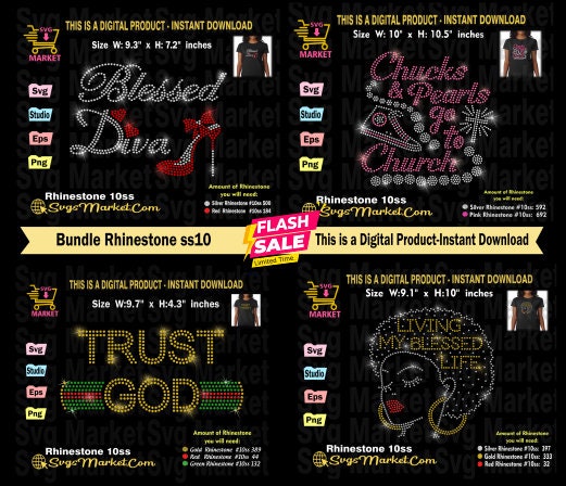 Religious Bundle Rhinestone Template Svg, Easter Rhinestone Svg for ...