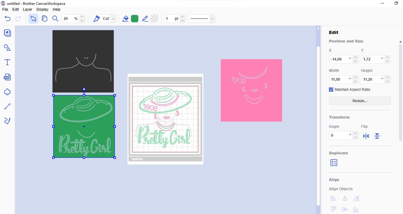 Instant Download Rhinestone Template Svg, Pretty Girl 1908 for Cricut ...