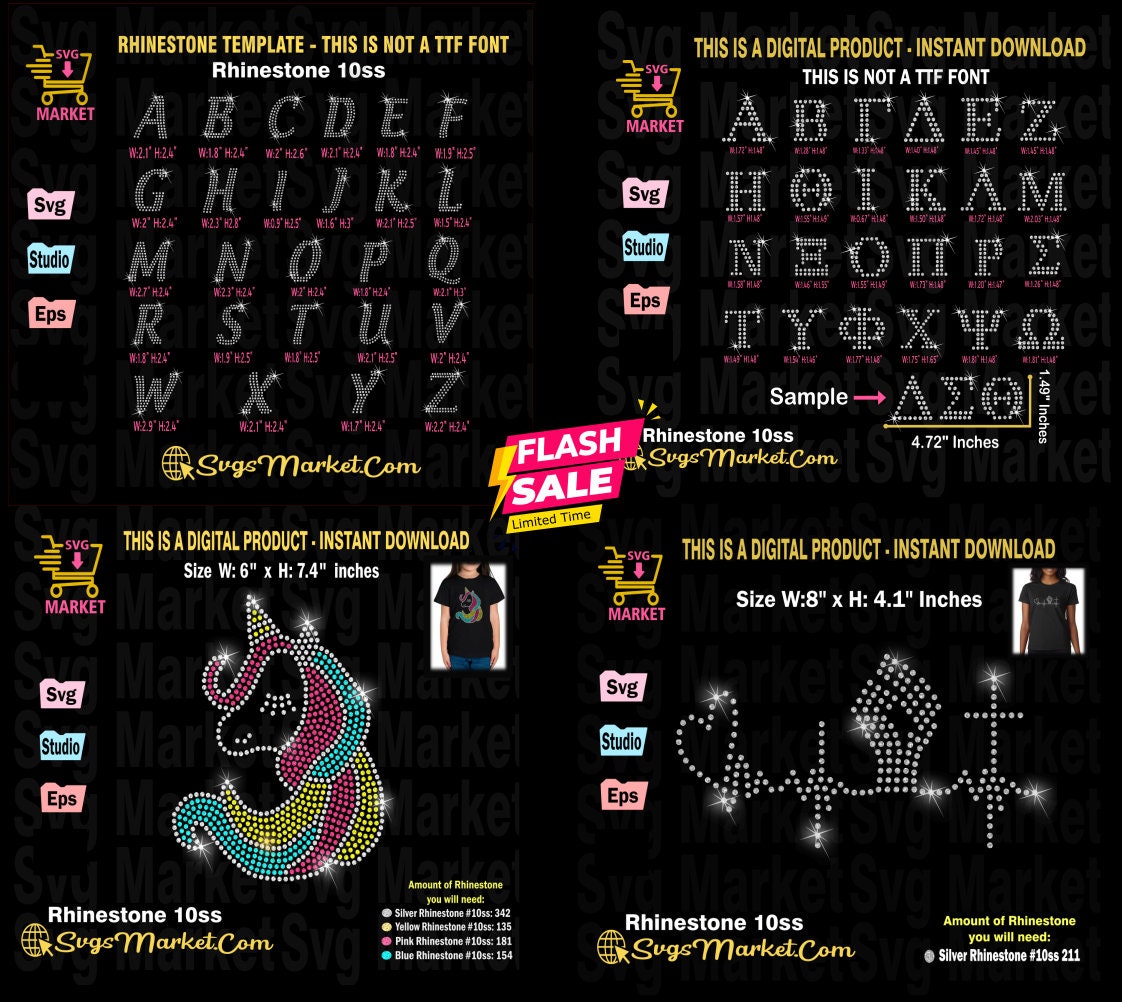 Mega Bundle Rhinestone Template Svg, Bundle Rhinestone Ss10 Svg for ...