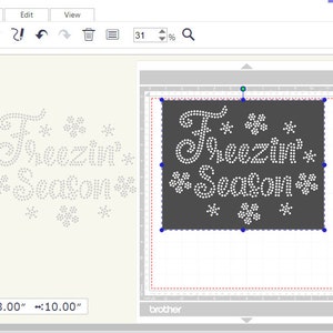 Freezing Season Rhinestone Template Svg for Cricut, Cameo, Snowflakes ...