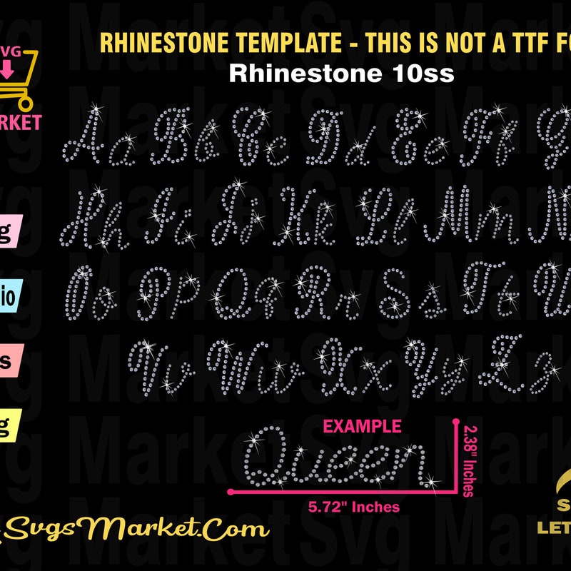 Rhinestone Font - Etsy