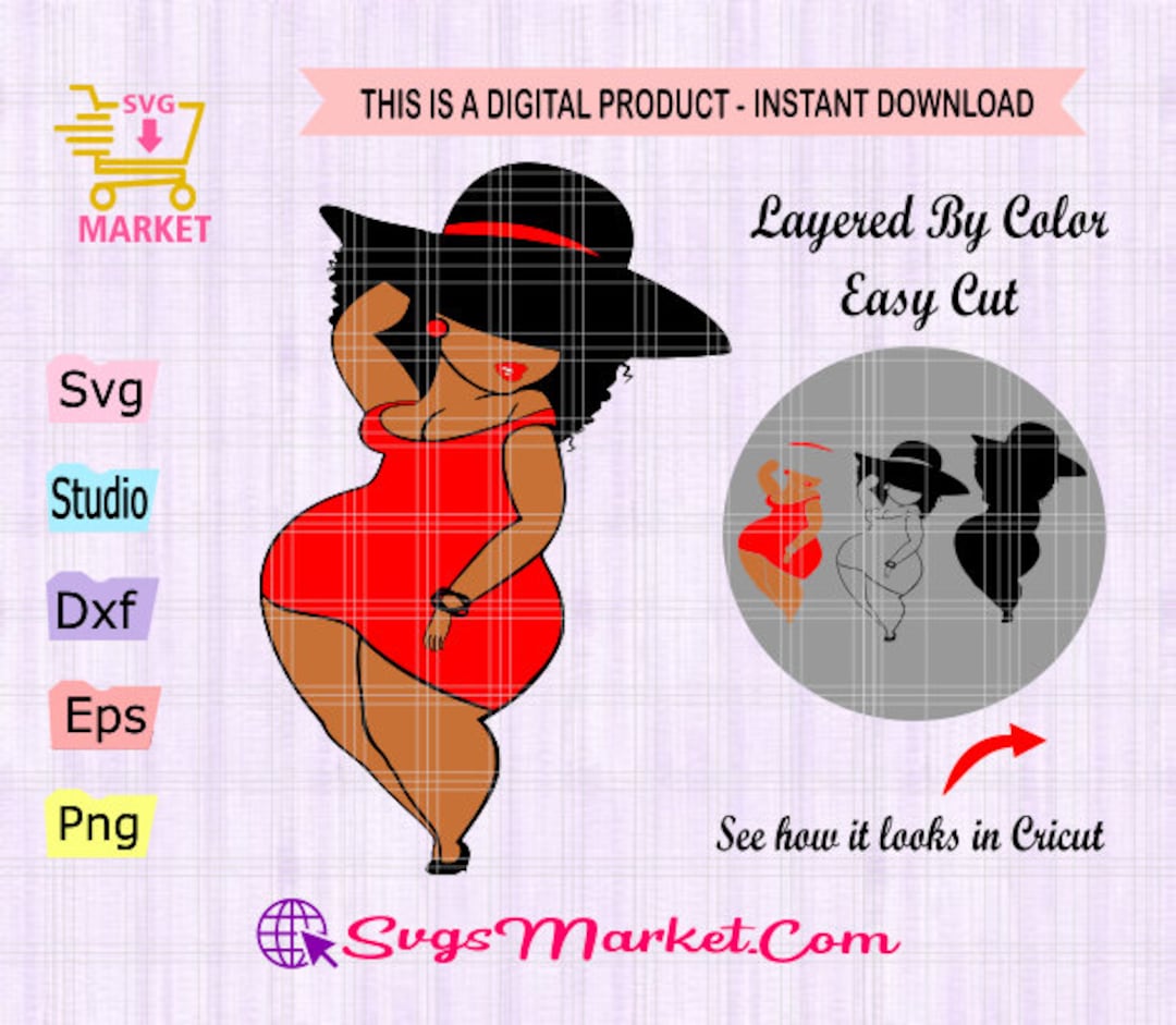 Black Woman Svg, Curvy Woman Svg, Queen Diva Plus Size Svg for Cricut ...